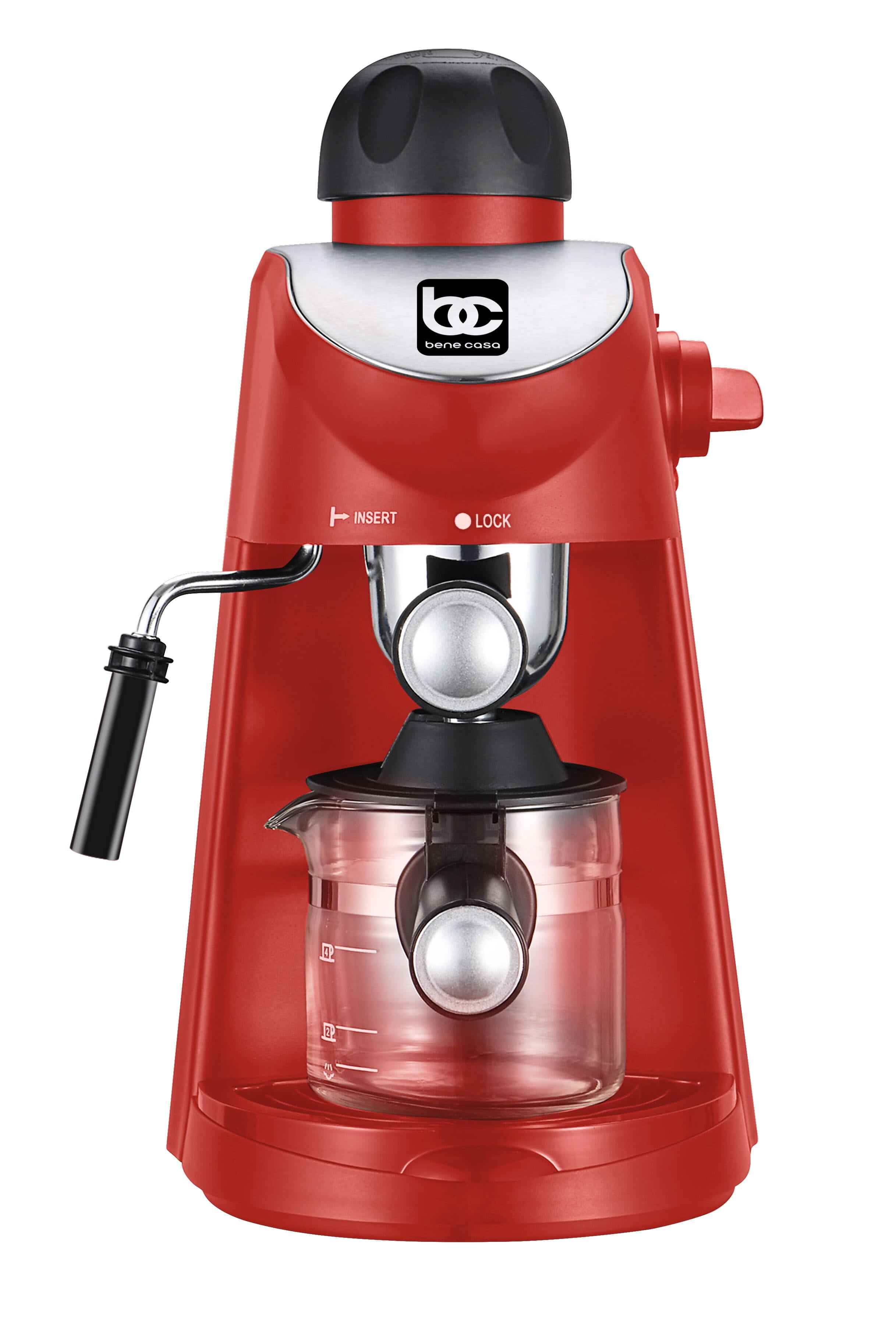 Bene Casa 4-Cup Espresso Machine Coffee Maker, Milk Frother ...