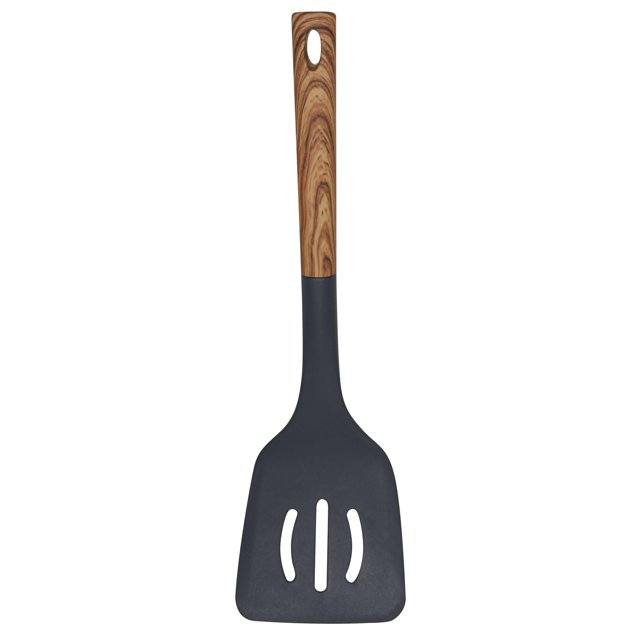 Bene Casa - Black Spatula with Wood Like Handle, Heat Resistant.Black ...