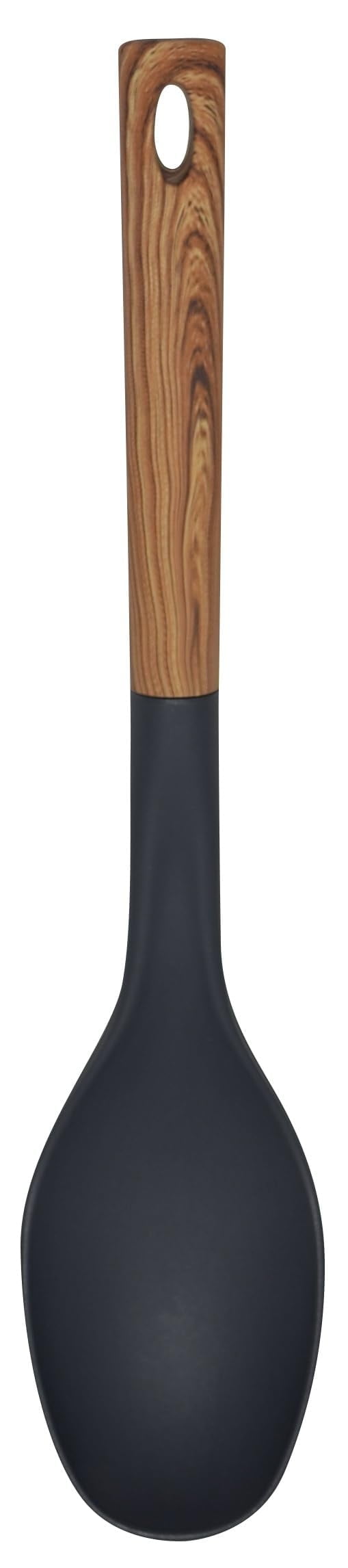Bene Casa Black Spoon with Wood Like Handle, Heat Resistant - Walmart.com