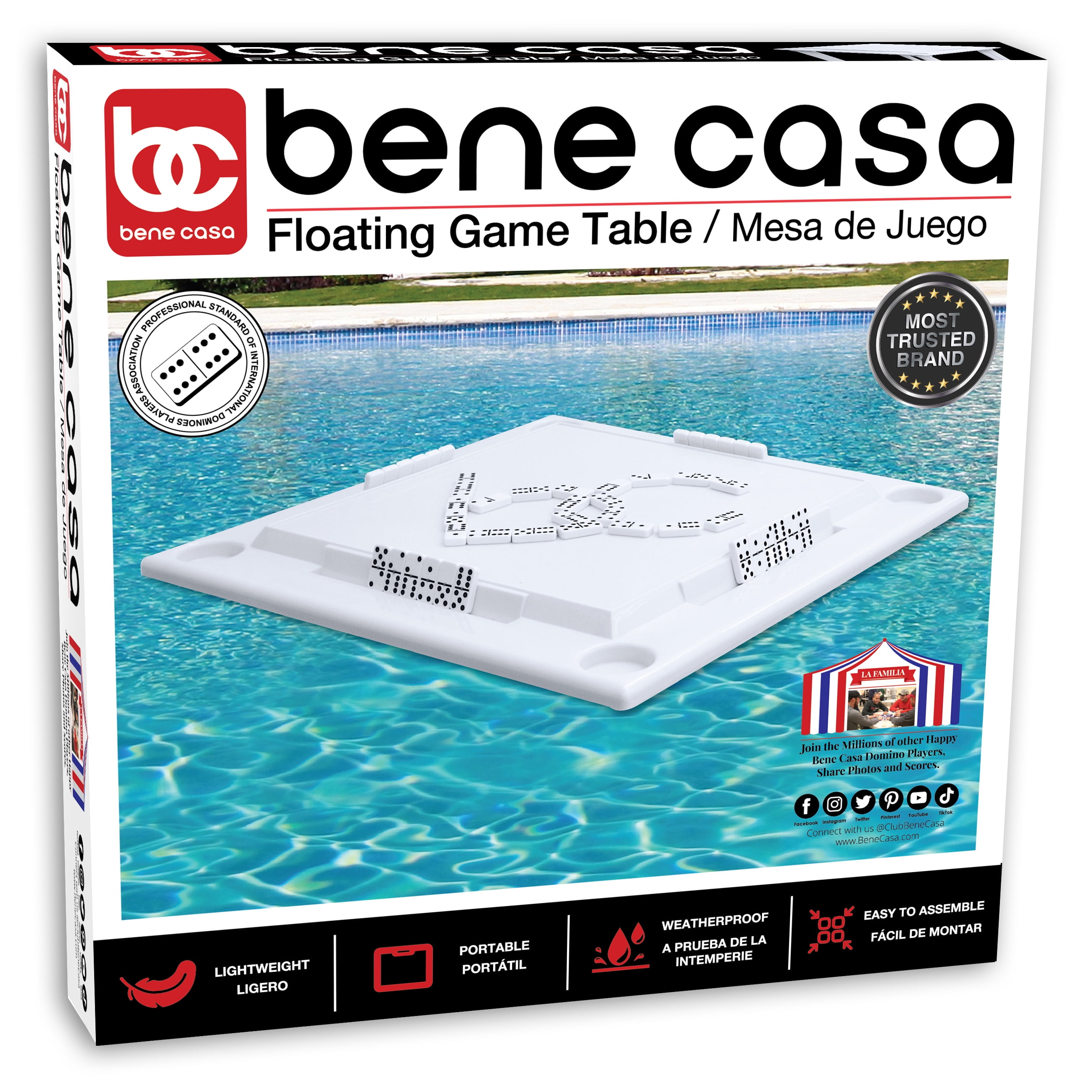 Bene Casa Floating Game Table with Removable Legs for Pool or Beach ...