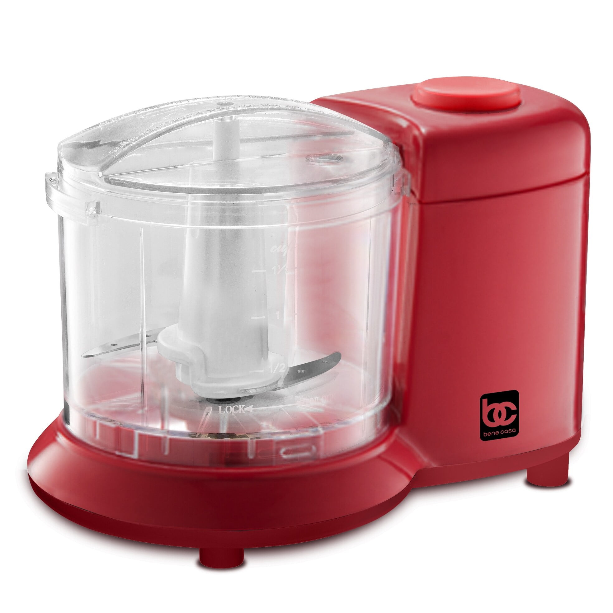 Bene Casa Mini Chopper in white, stainless-steel blade mini chopper ...