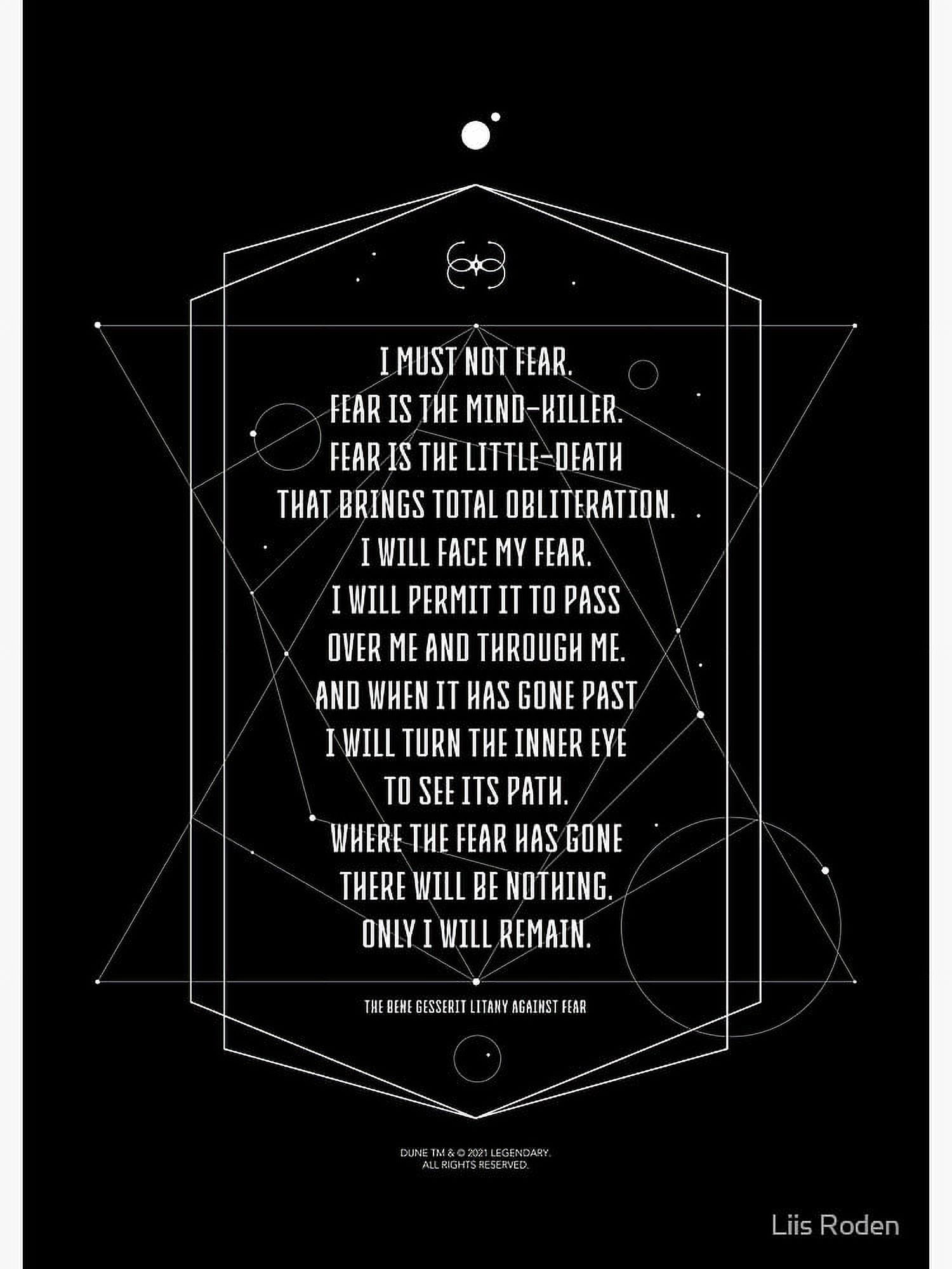 Bene Gesserit Litany Modern Art Decor Unframe - Walmart.com