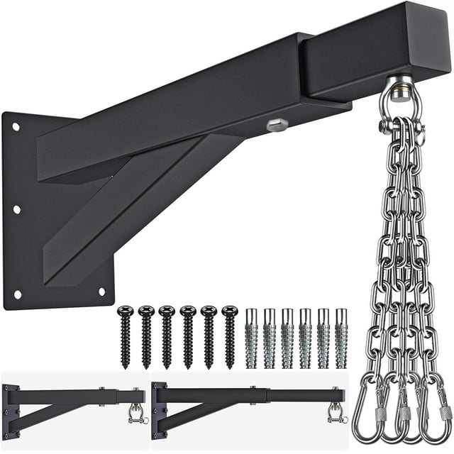 BeneLabel Wall Mount Heavy Bag Hanger with Adjustable Bar & 360° Hook ...