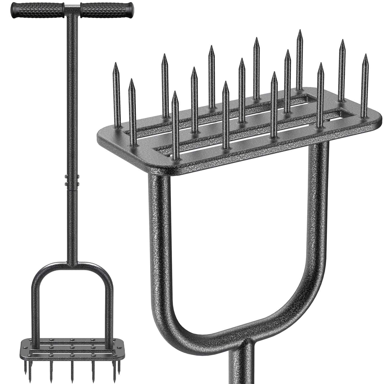 BeneLabel Lawn Aerator Spike MMF7 Manual Tool with 15 Metal Spikes ...