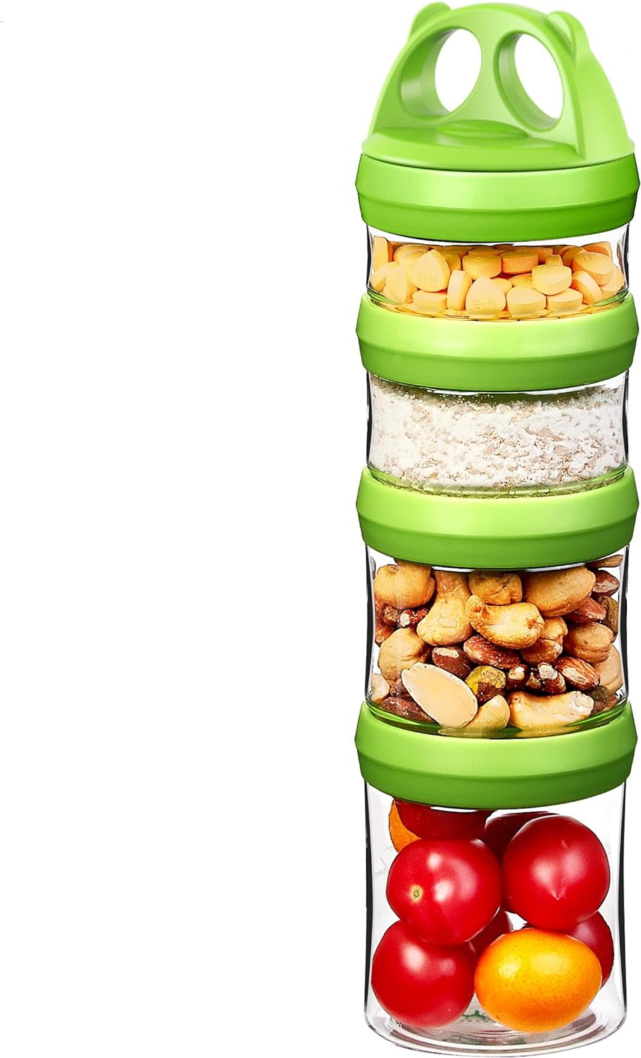 BeneLabel Portable Stackable Food Storage Containers, 4 Piece, 31oz ...