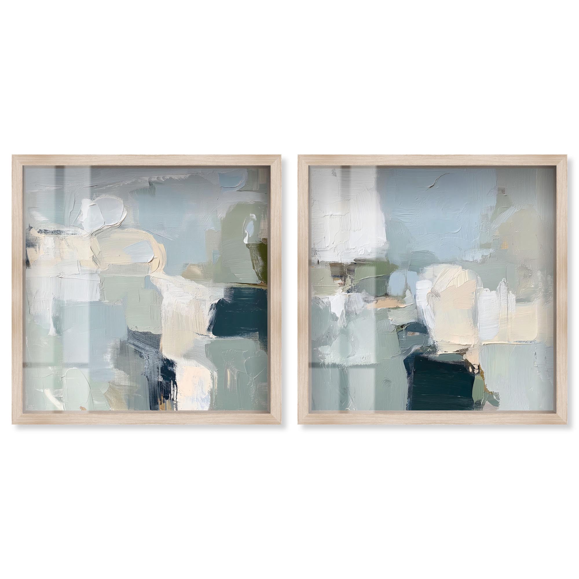 Beneath the Sere Surface Shadowbox Print Blue And Sage Wall Decor Set ...