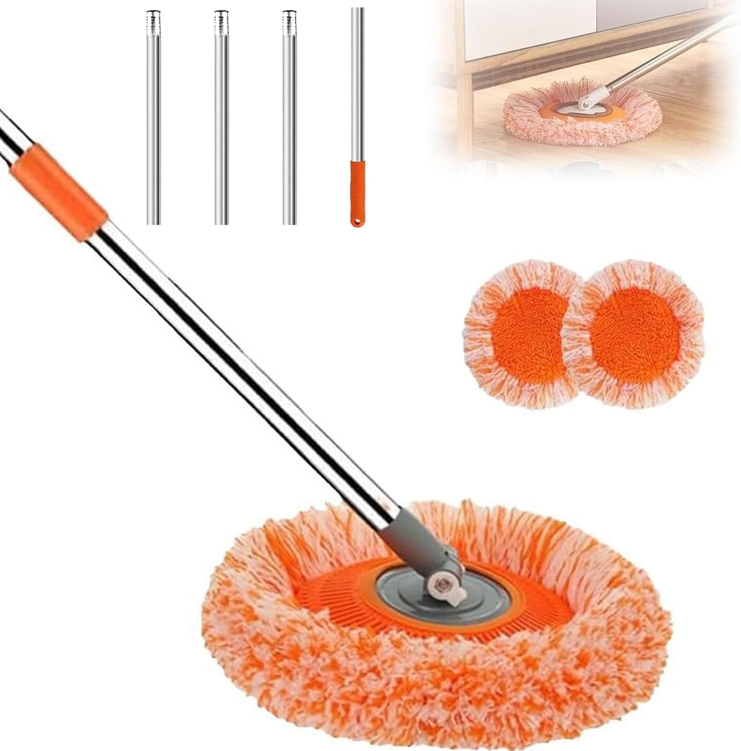 Beneathk 360° Rotatable Adjustable Cleaning Mop, Beneath Cleaning Mop ...