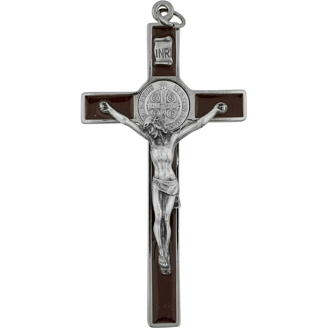 Benedict Wall Crucifix With Colored Enamel And Booklet Explaining The ...