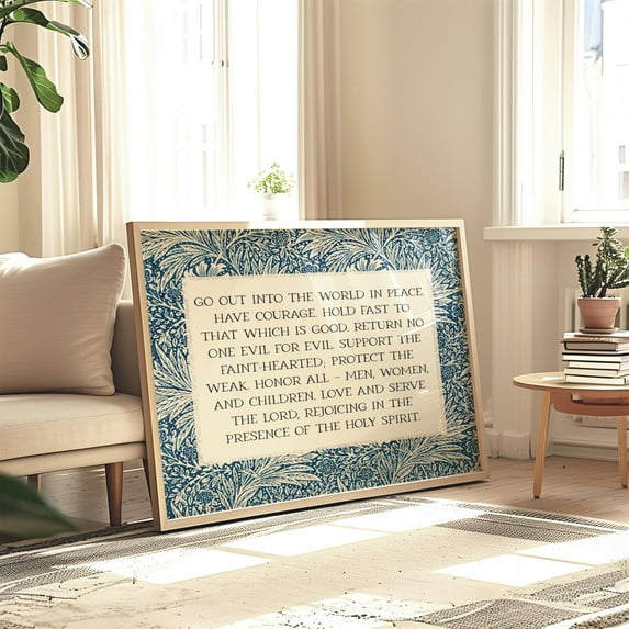 Benediction Print Based On Romans 12, Christian Wall Art, Vintage Blue ...