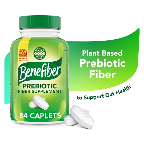 Benefiber Prebiotic Fiber Supplement Caplets, 84 Count - Walmart ...