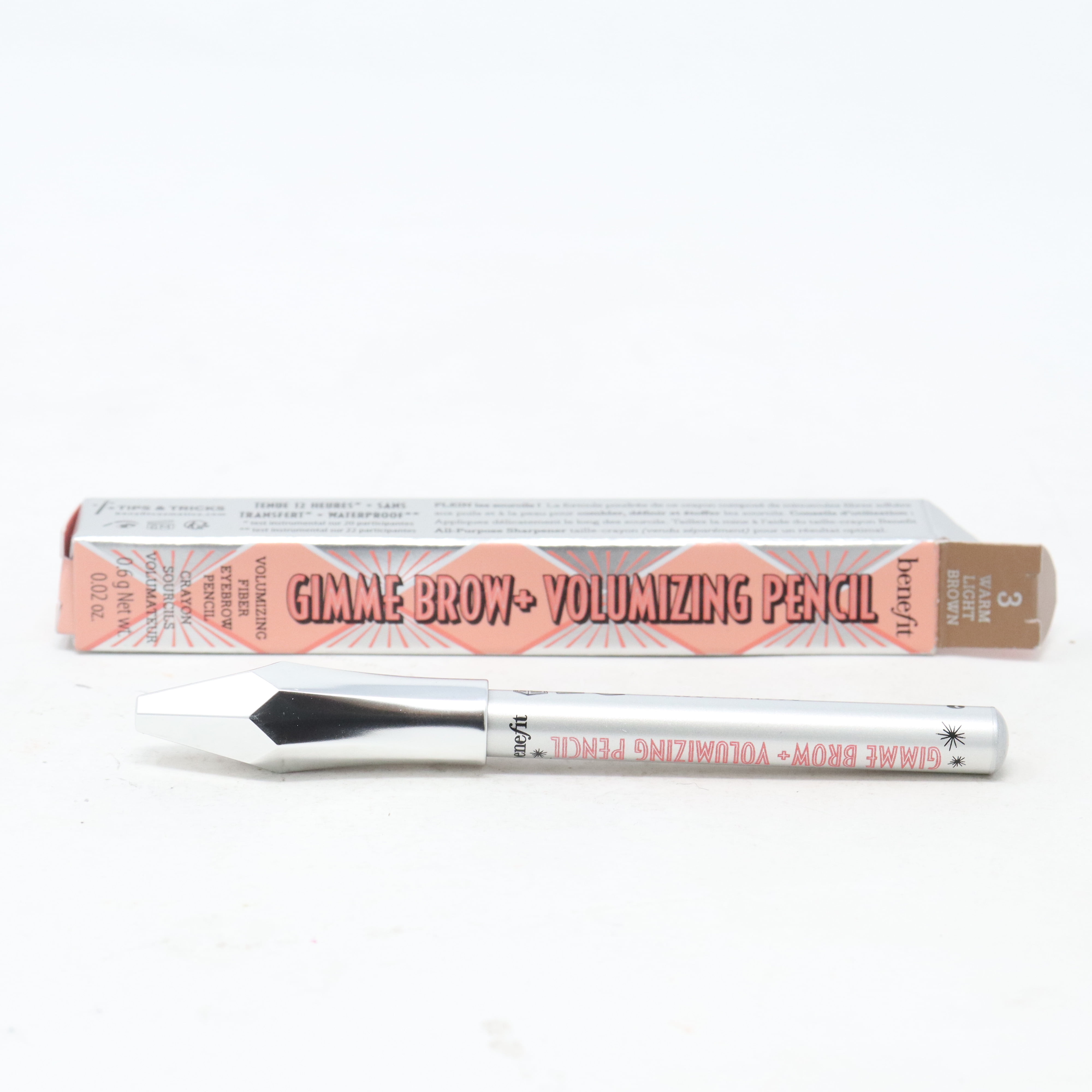 Benefit Gimme Brow Volumizing Eyebrow Mini Pencil 0.02oz 3 Warm Light ...