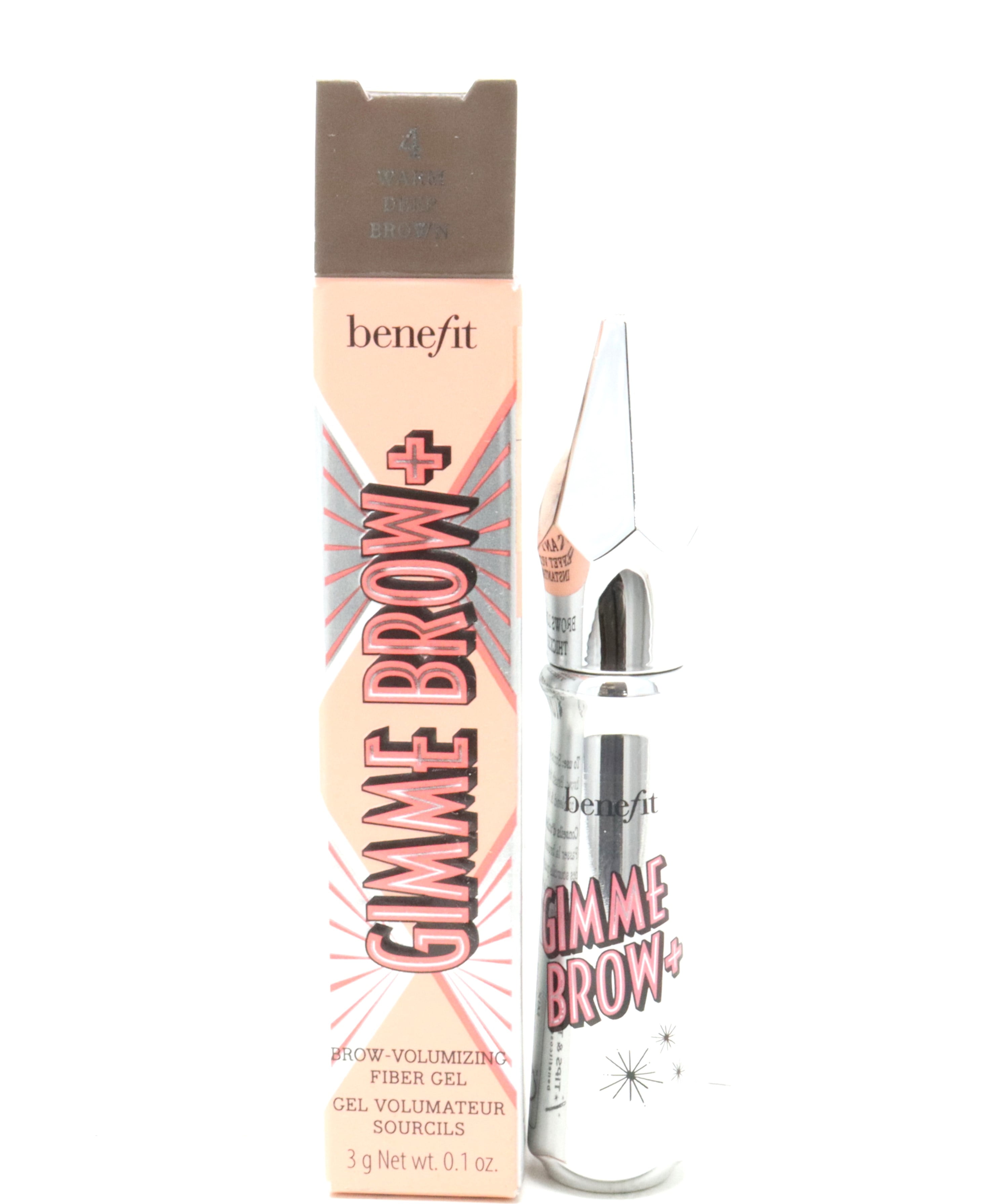 Benefit Gimme Brow+ Volumizing Fiber Gel, Medium Deep #4, Water ...
