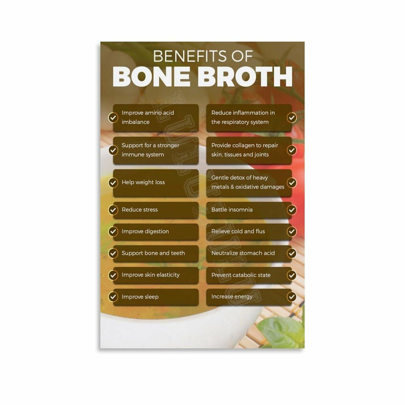 Benefits Of Bone Broth Poster Healthy Food (3) Canvas Painting Wall Art ...