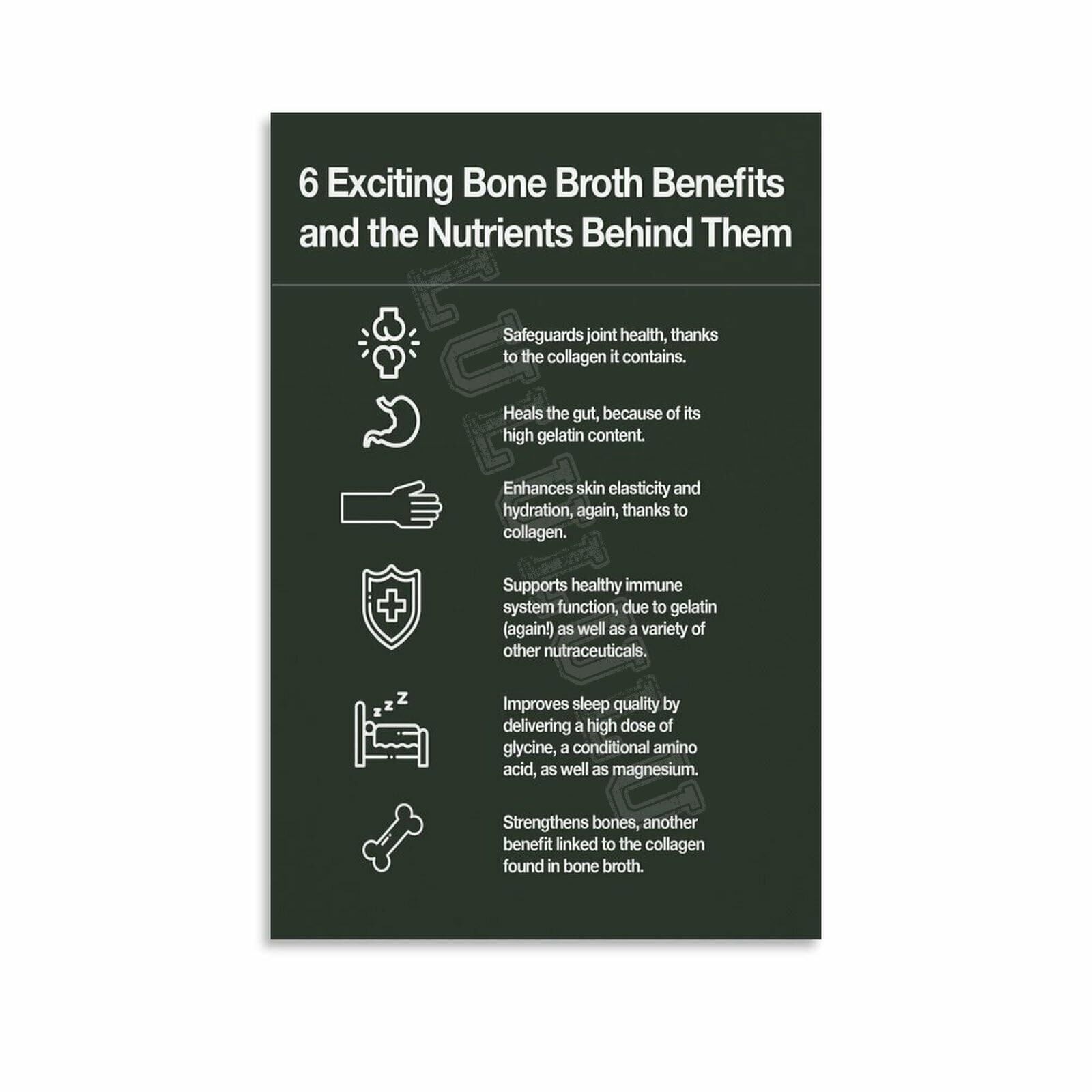 Benefits Of Bone Broth Poster Healthy Food (4) Canvas Painting Posters ...