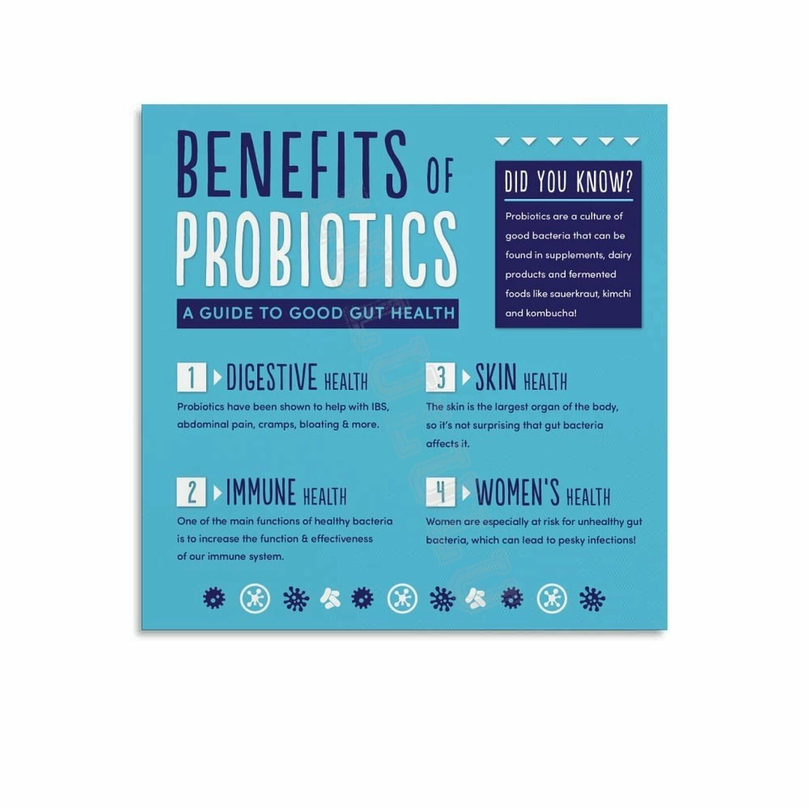Benefits Of Probiotics Poster (6) Canvas Painting Posters And Prints ...