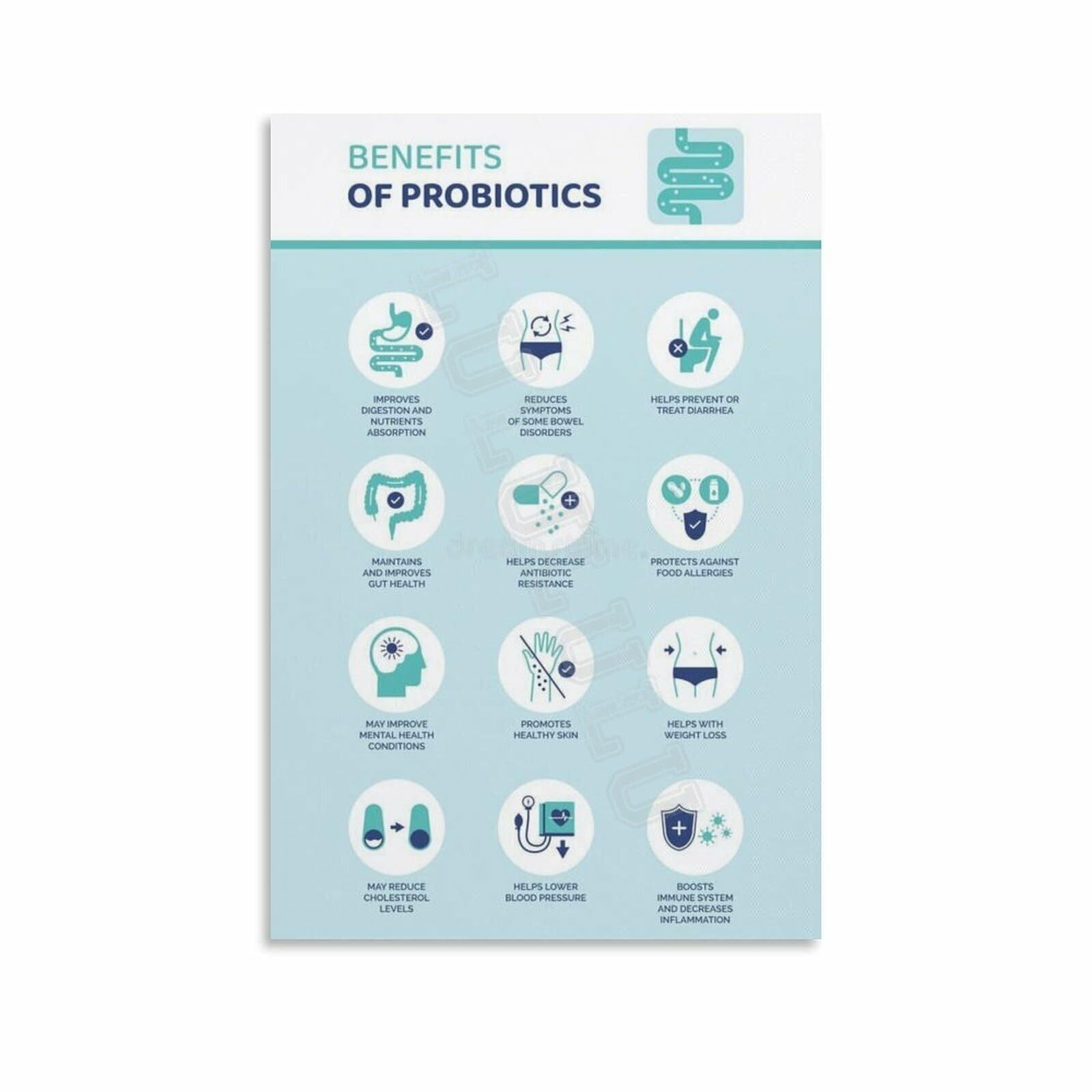 Benefits Of Probiotics Poster (7) Canvas Painting Posters And Prints ...