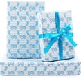 Baby Shower Wrapping Paper Boy, It's a Boy Baby Boy Feet Blue White ...