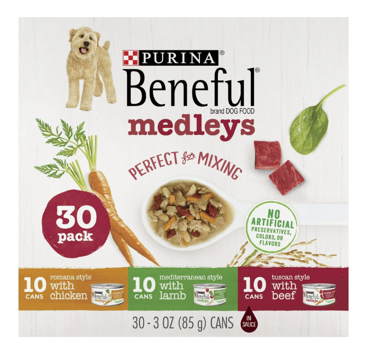 Beneful Medleys Wet High Protein Real Soft , Chicken & Lamb, 3 oz Cans ...