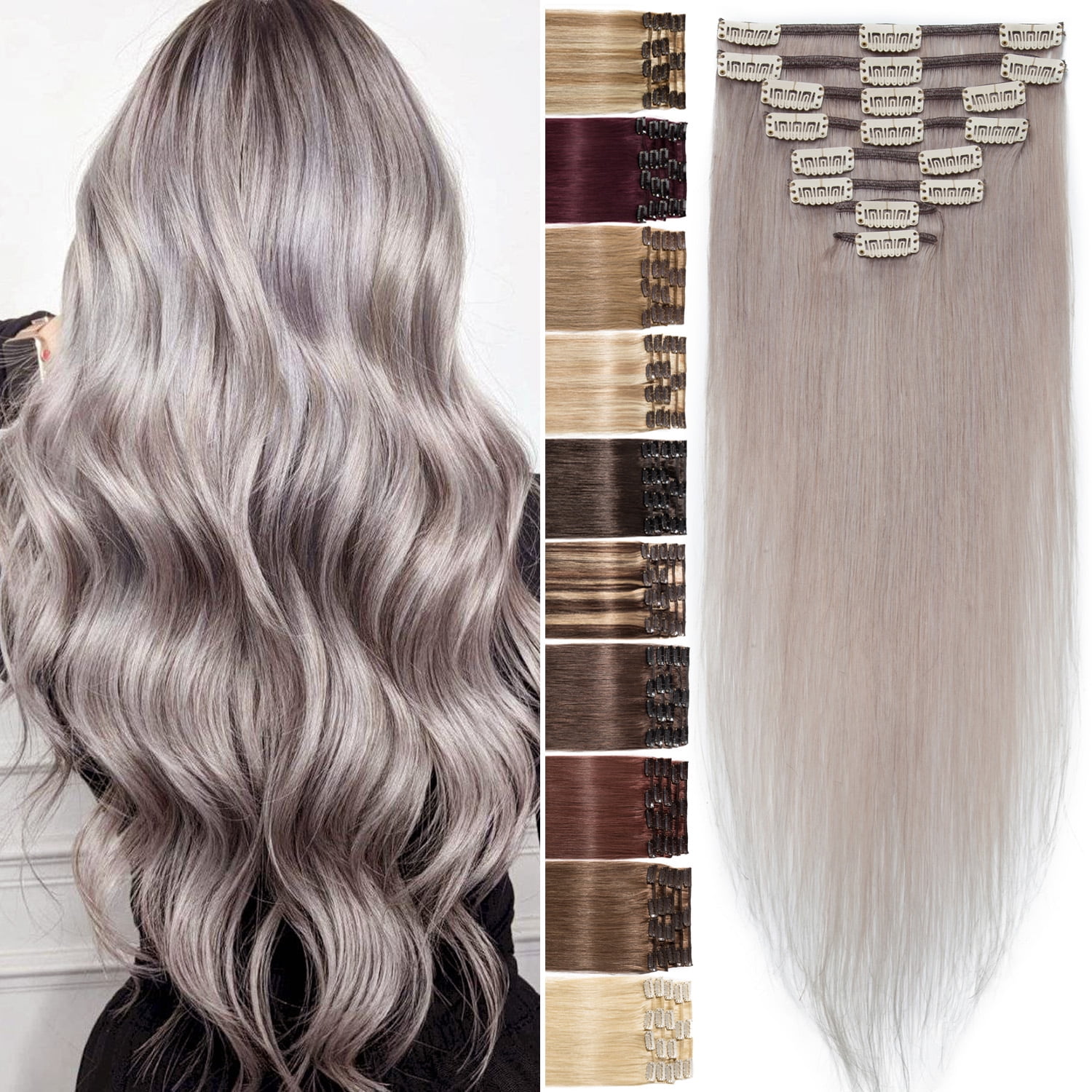 Benehair 100% Real Remy Human Hair Extensions Clip In 8Pcs Hair Weft ...