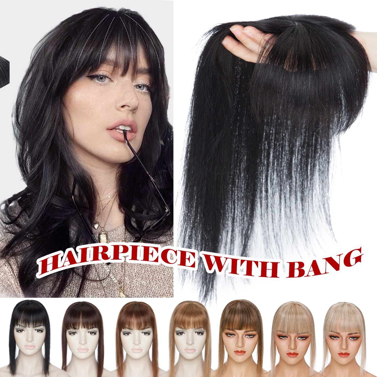 Benehair 100% Remy Human Hair Extensions Clip In Women's Topper Toupee ...