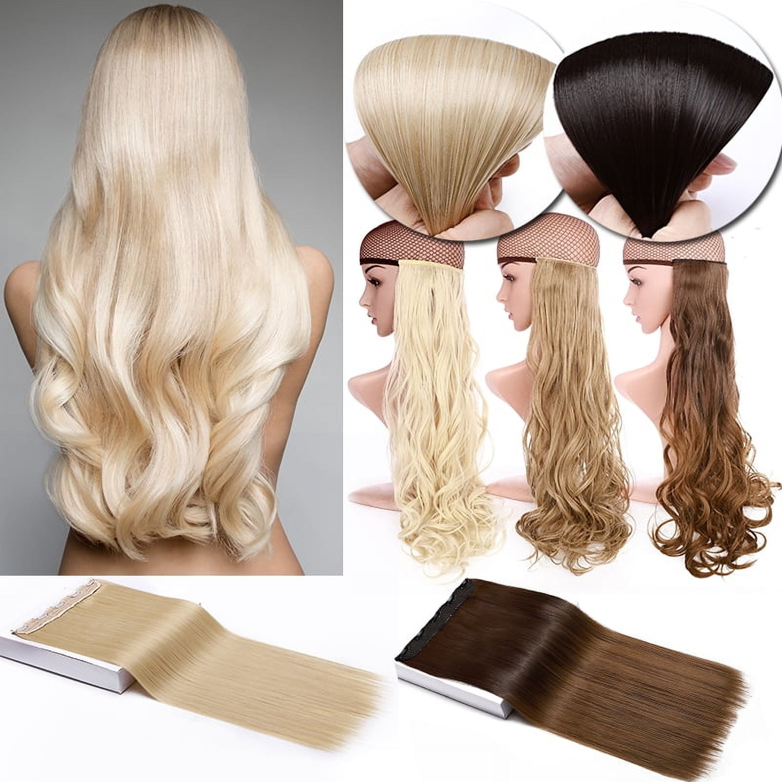 Benehair Clip in Hair Extensions Real Long Thick One Piece Hair ...