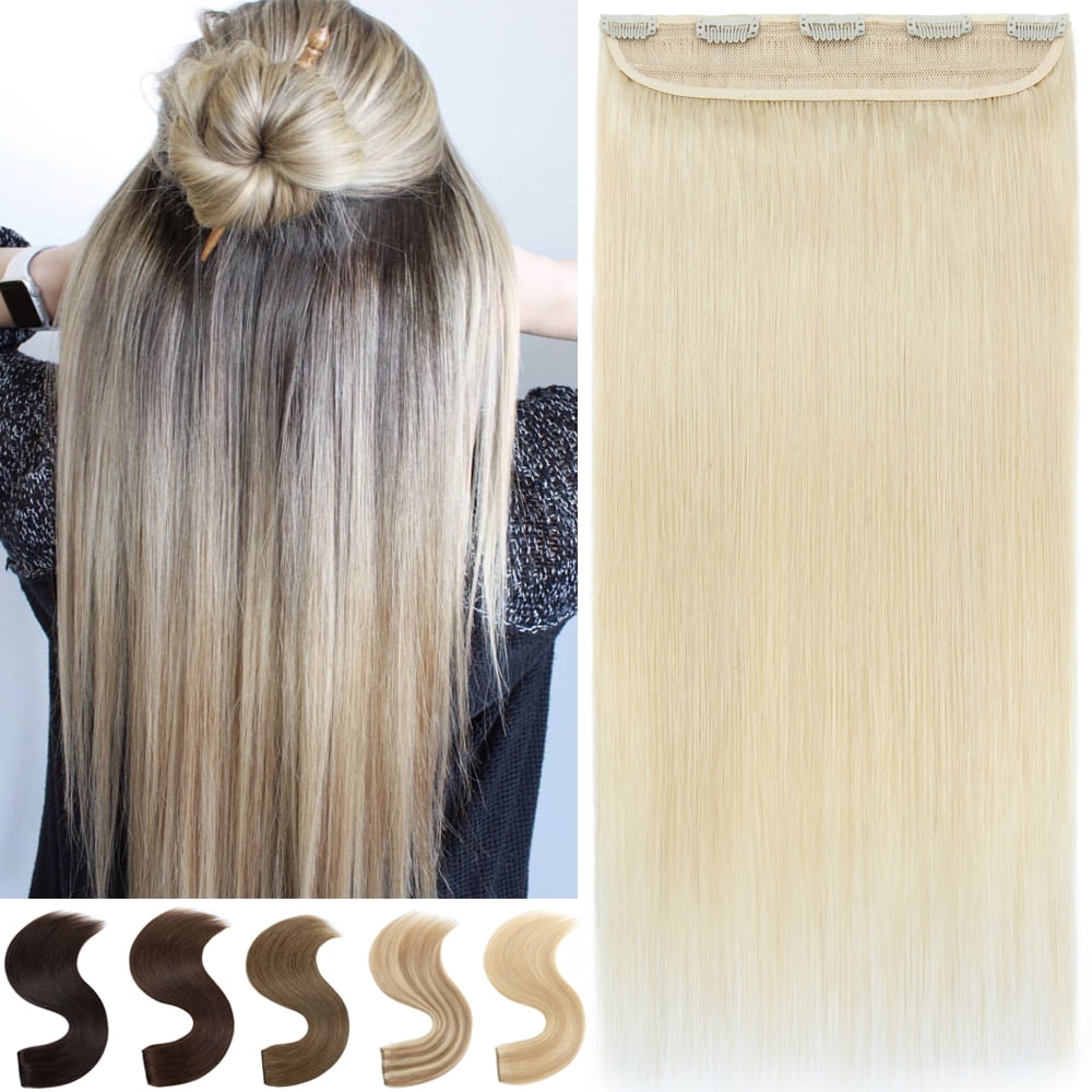 Benehair Clip in Human Hair Extensions One Piece Remy Hair 3/4 Full ...