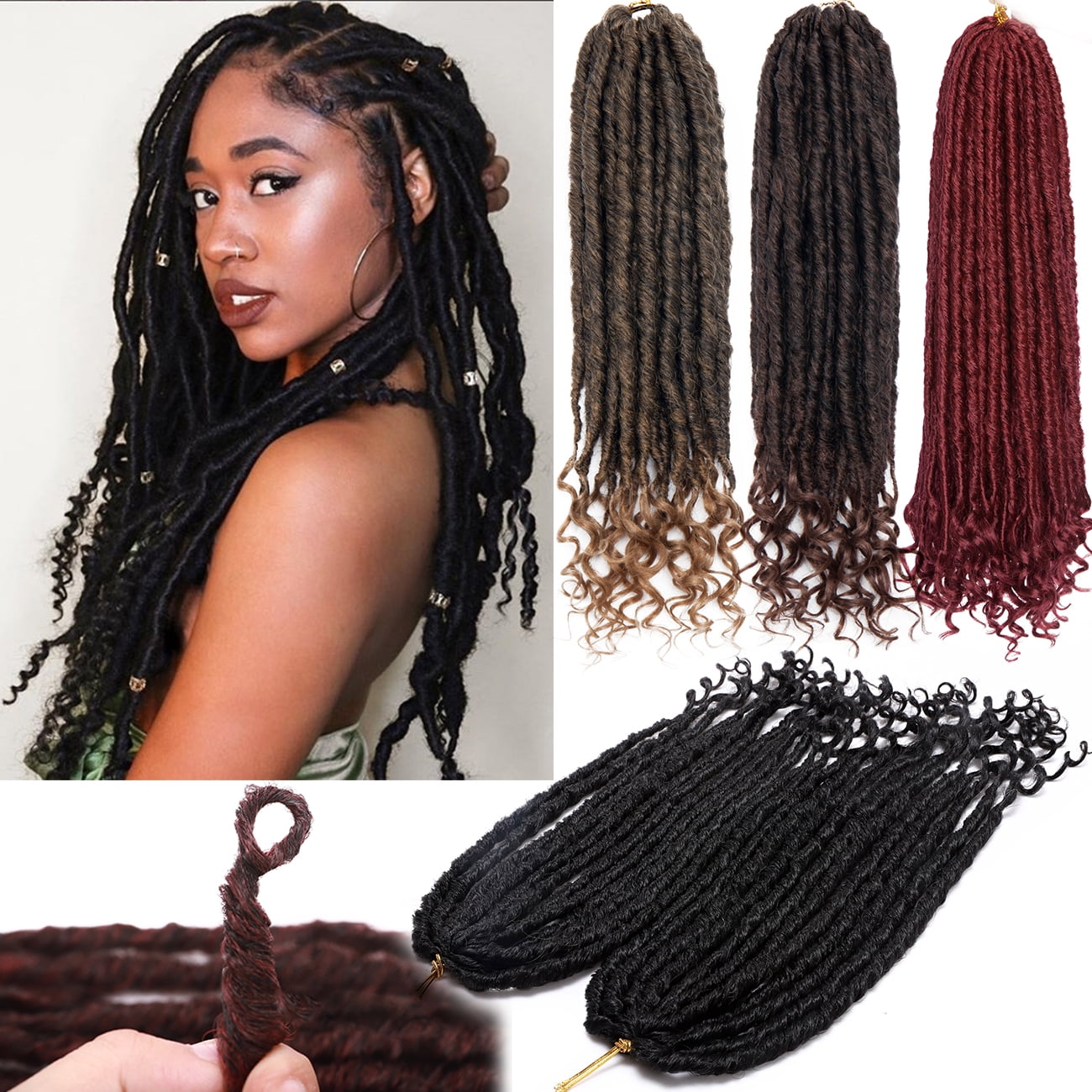 Benehair Goddess Locs Crochet Braids Boho Style Faux Locs Hair ...