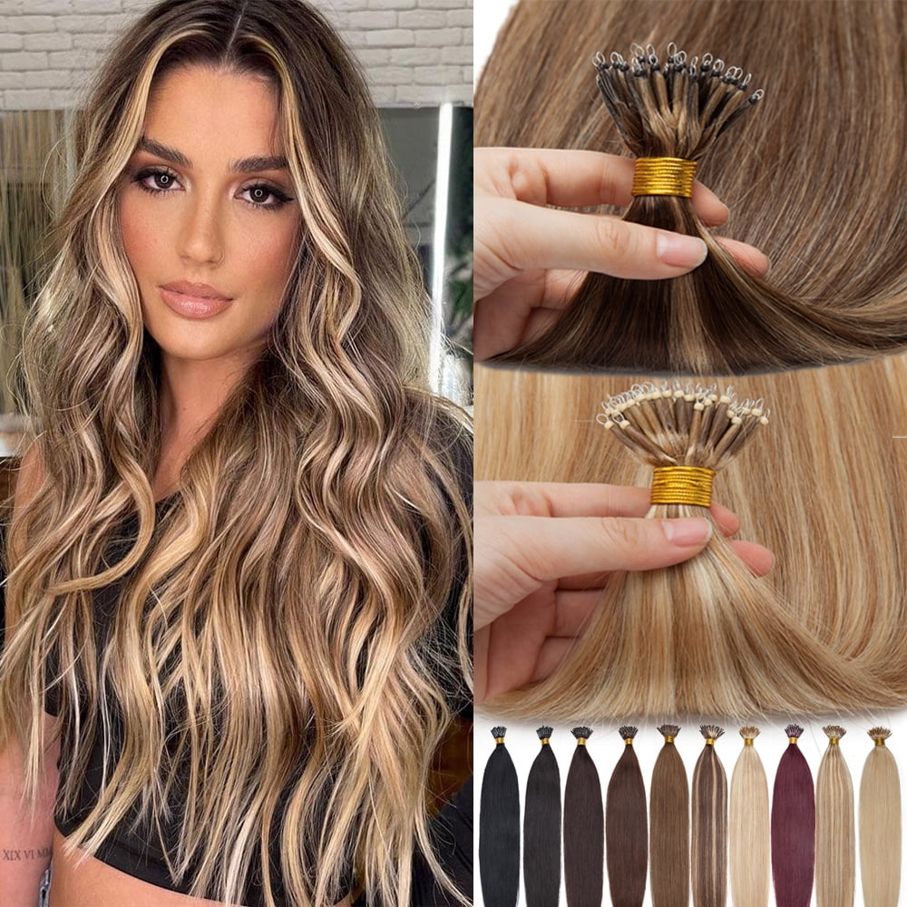Benehair Human Hair Extensions 1g Nano Ring I Tip Remy Hair Loop in ...