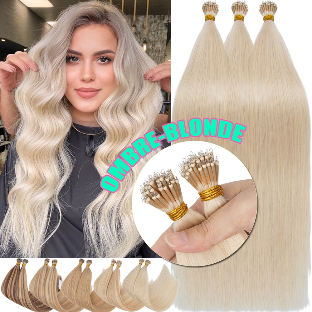 Benehair Human Hair Extensions 1g Nano Ring I Tip Remy Hair Loop in ...