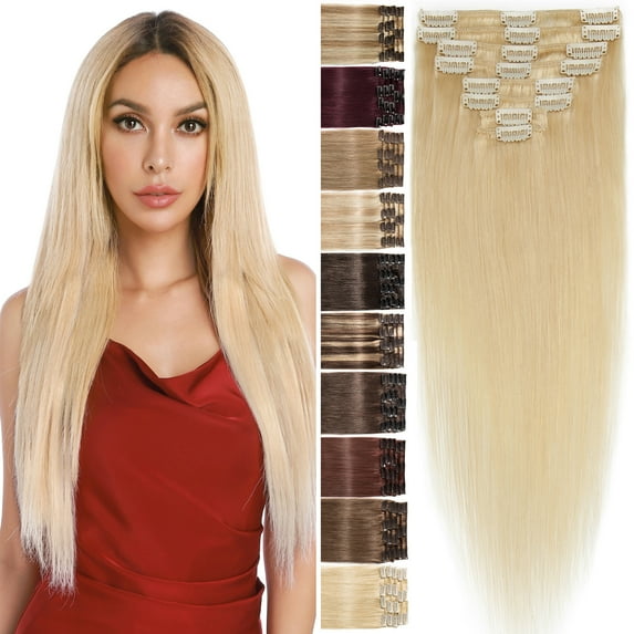 Benehair Human Hair Extensions Clip In Hair Extension Full Head Remy ...