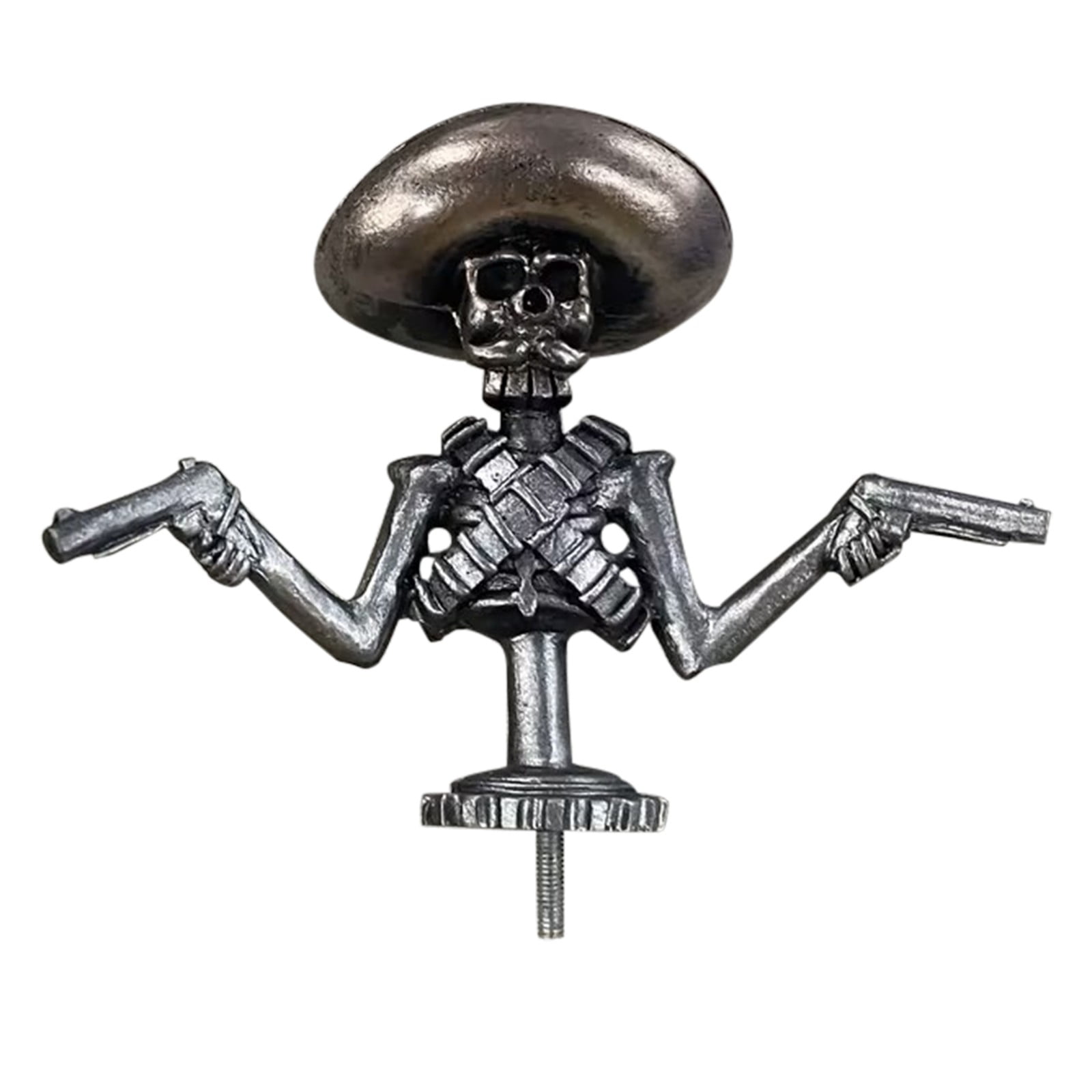 Beneky Cowboy Skeleton Gunman Figurine, Gunslinger Hood Ornament Scary ...