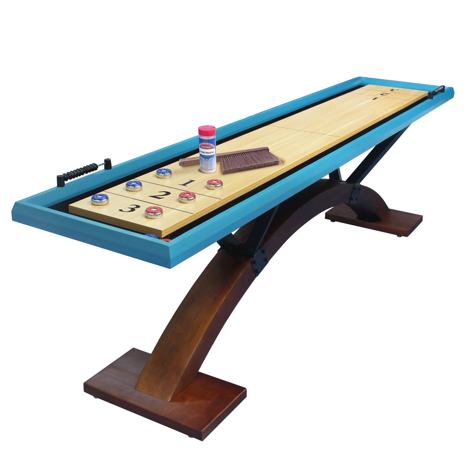 Beneouya 8.8ft Shuffleboard Table for Home & Bar - Durable Pine Wood ...