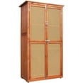 60.6" Storage Cabinet, Wooden Garden Shed with Rattan Doors ...