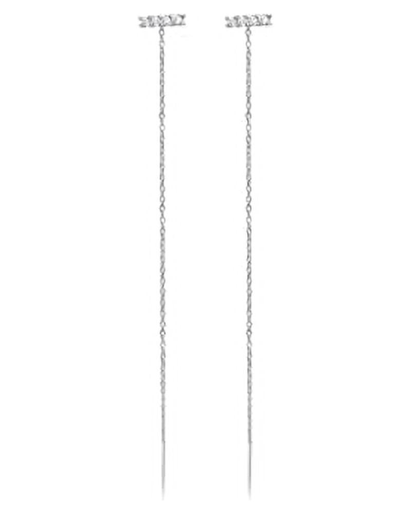 Benevolence LA Chain Threader Earrings for Women - 14K White Gold ...
