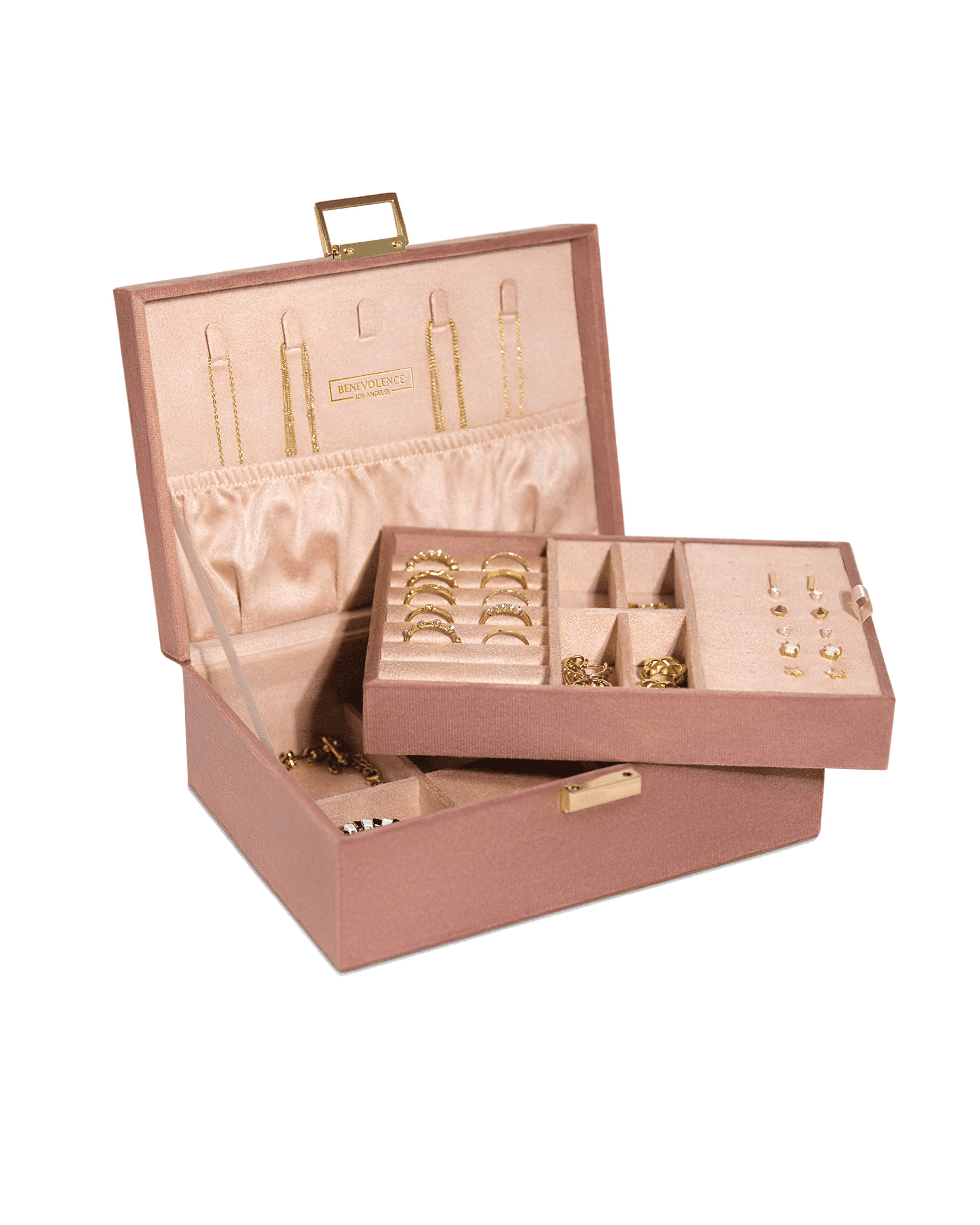 Benevolence LA Large Lock Jewelry Box Organizer - Dusty Pink - Walmart.com
