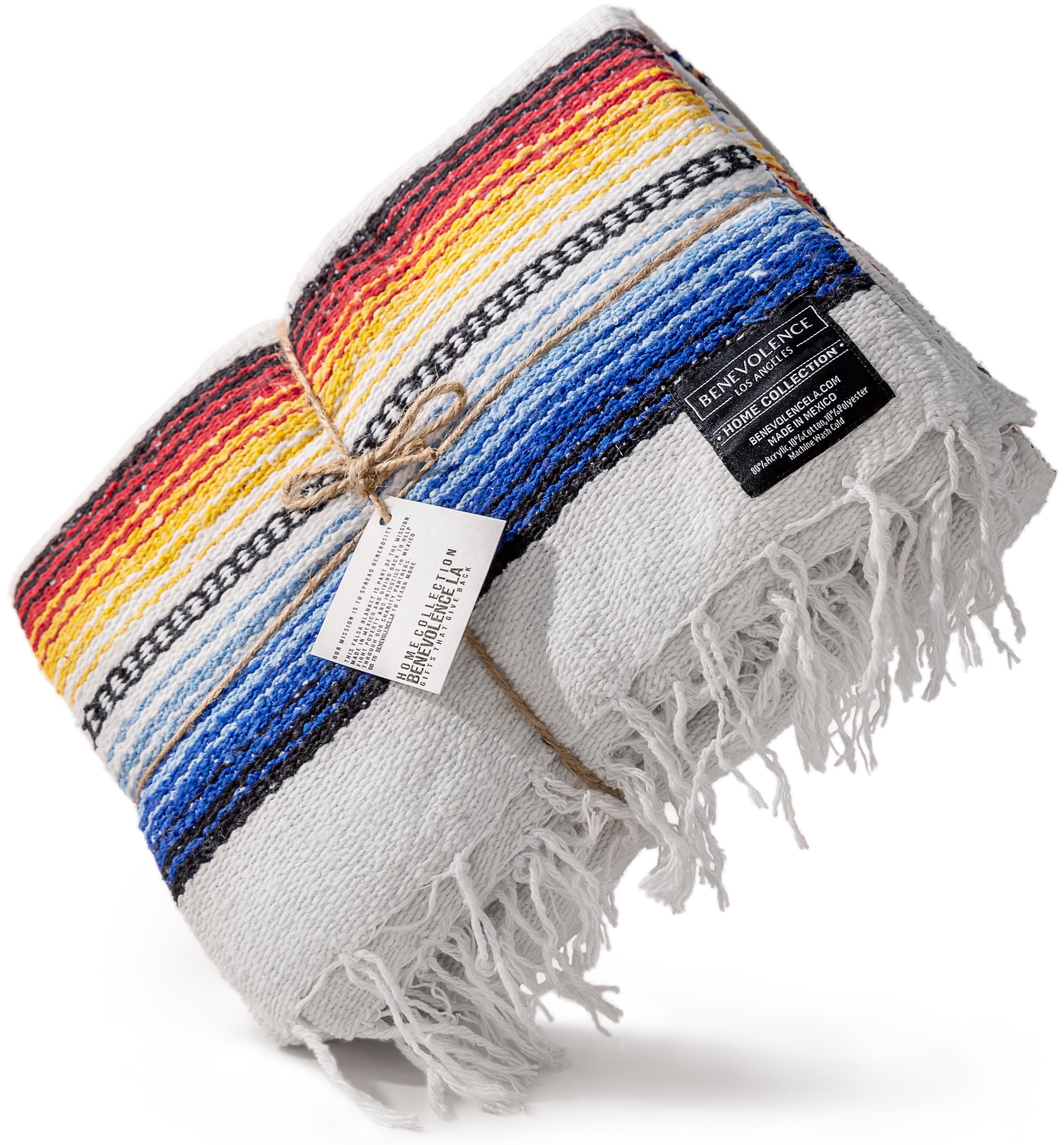 Benevolence LA Premium Mexican Blanket - Blanco, 50 x 80 in - Walmart.com