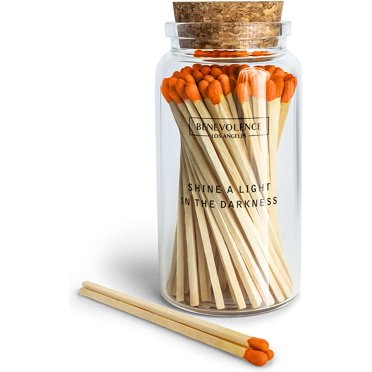 Craft & Kin Long Matches for Candles | Red, Set of 60 Matchsticks ...