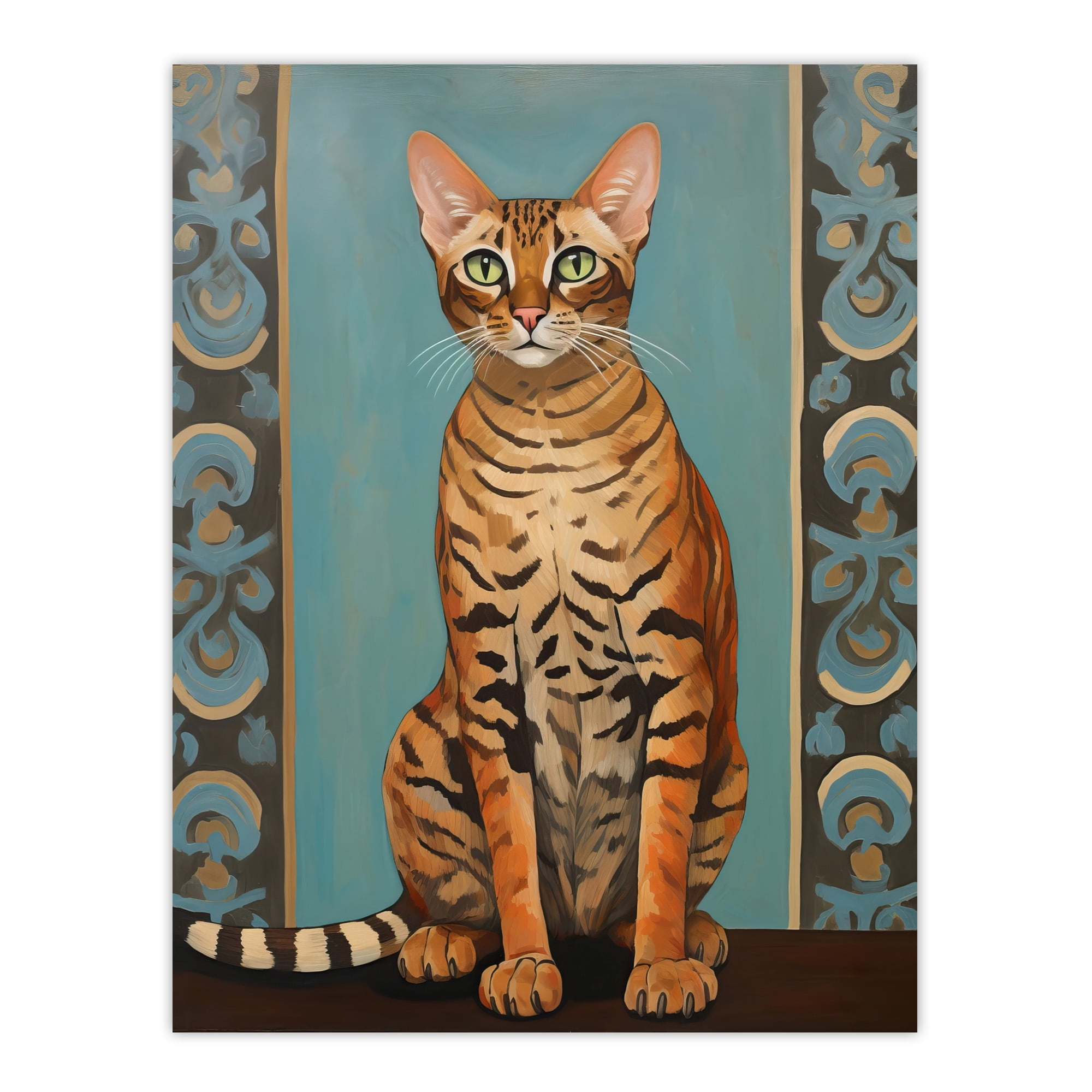 Bengal Beauty Tabby Cat Lover Portrait Extra Large XL Wall Art Poster ...