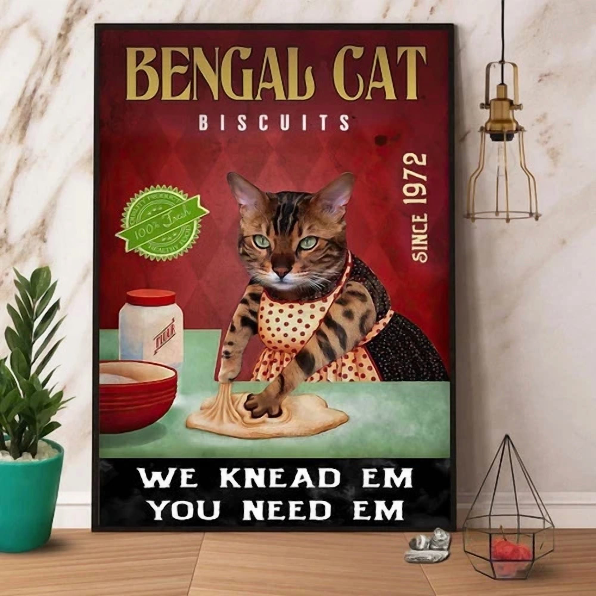 Bengal Cat Biscuits We Knead Em Paper Poster Wall Art Home Decor ...