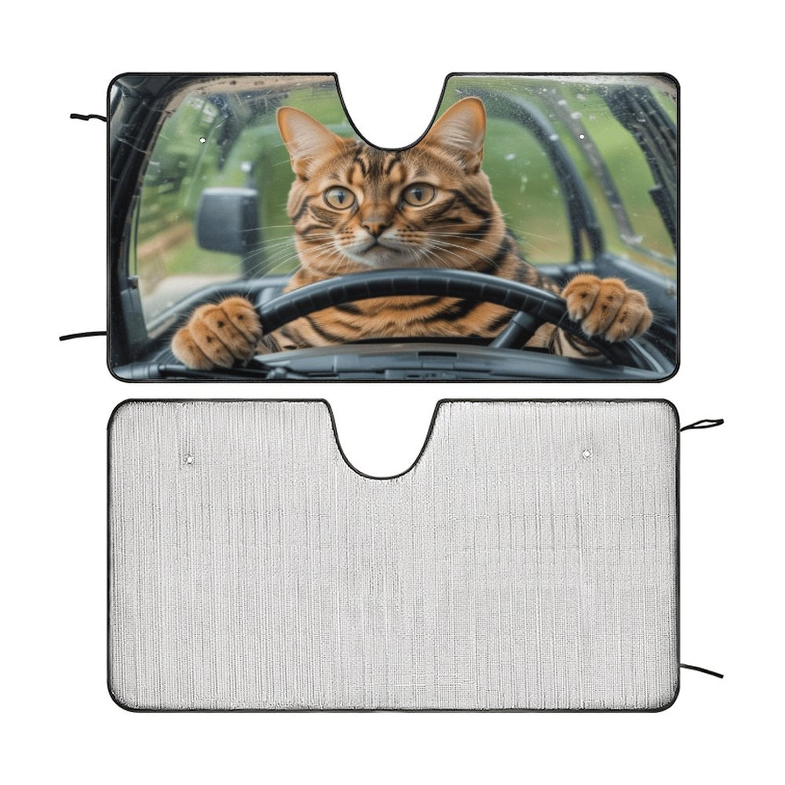 Bengal Cat Car Windshield Sun Shade Fun Animal Cool Fold-able UV Ray ...