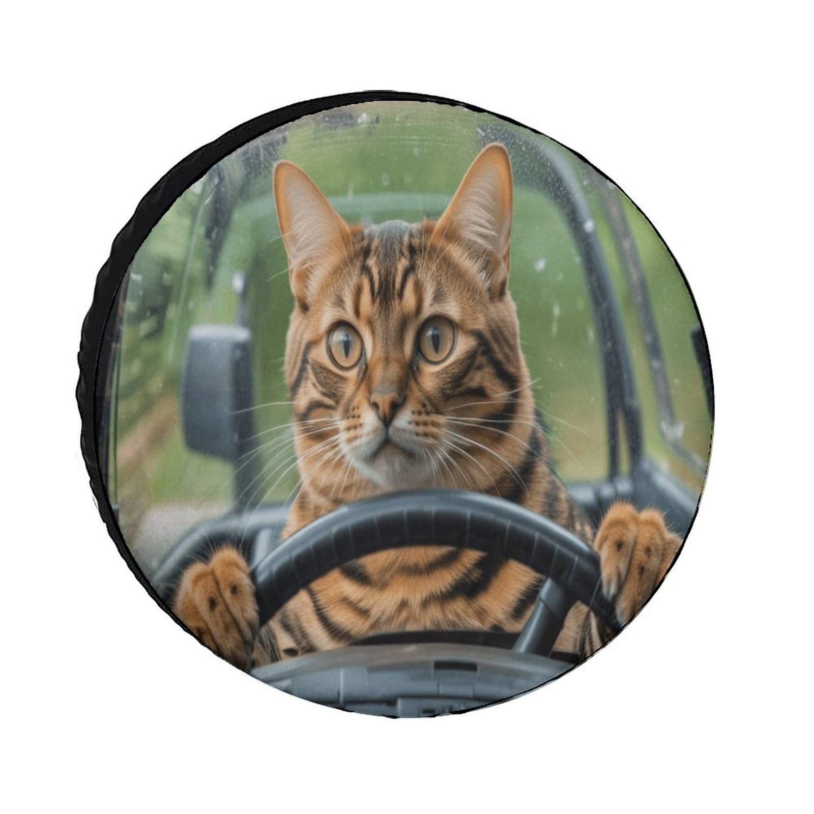 Bengal Cat Driving Spare Tire Cover, Wheel Cover Waterproof Dust-Proof ...