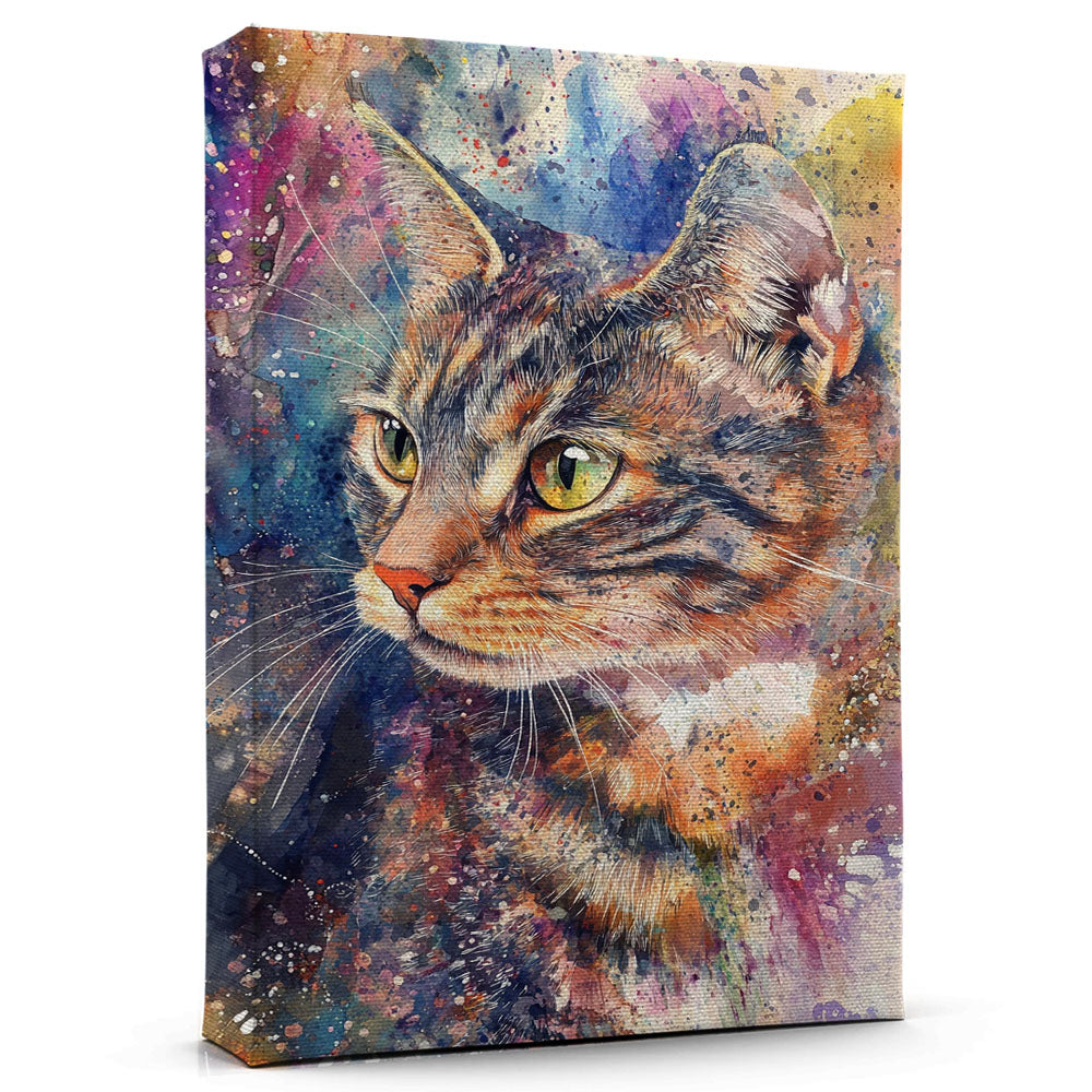 Bengal Cat Grey Tabby Canvas, Colorful Bengal Cat Grey Tabby Picture ...