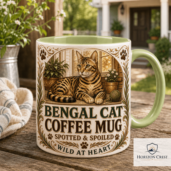 Bengal Cat Mug, Spotted & Spoiled Coffee Mug Gift for Bengal Cat Lovers ...