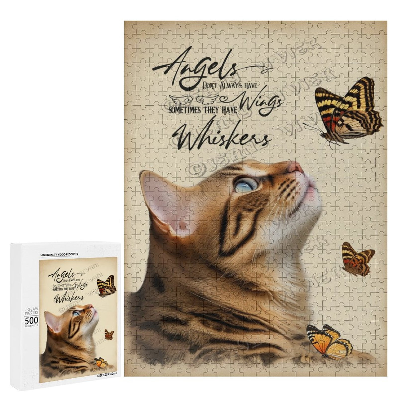 Bengal Cat Puzzles for Adults 500 Pieces, Kitten Puzzle Cat With ...