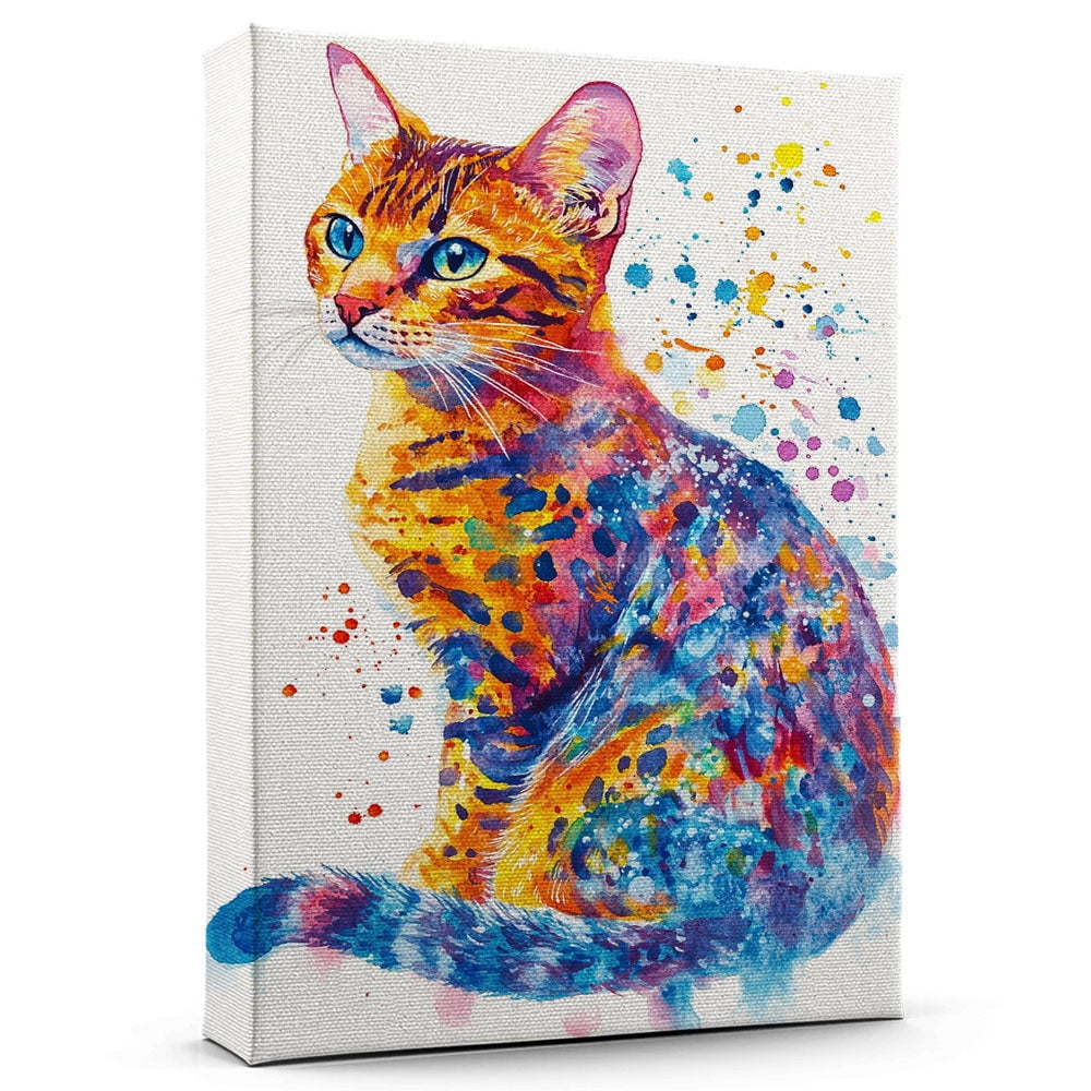 Bengal Cat Spotted Canvas Wall Art Animal Decor, Bengal Cat Spotted ...