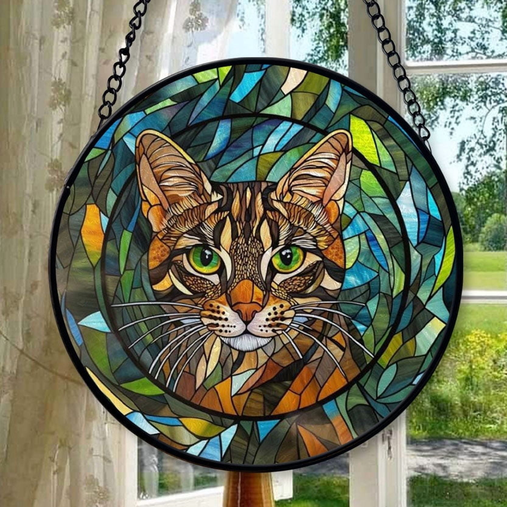 Bengal Cat: Stained Glass-Style Christmas Ornament - Made With Real ...