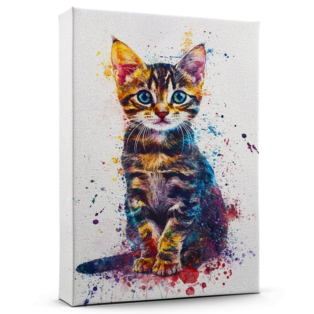 Bengal Cat Young Spotted Canvas Wall Art For Bedroom Office Wall Decor ...