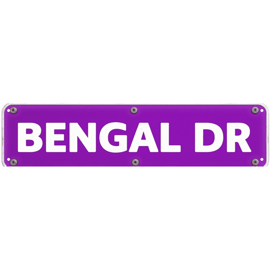 Bengal Drive Animal Tin Sign - 16x4 Inch - Ideal for Pet Room, Garage, Man Cave Decor - Cat ...