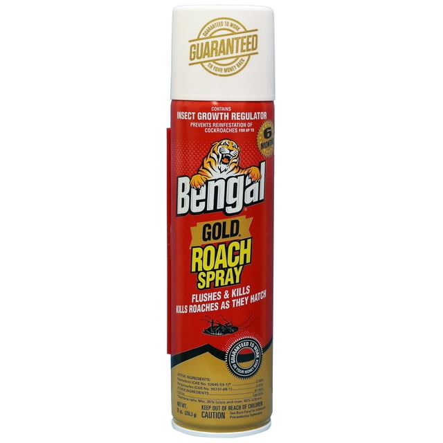 Bengal Gold Roach Spray, Odorless Stain-Free Dry Aerosol Killer Spray ...