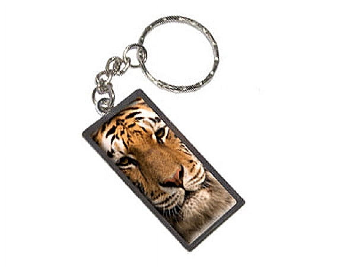 Bengal Tiger Face Metal Rectangle Keychain - Walmart.com